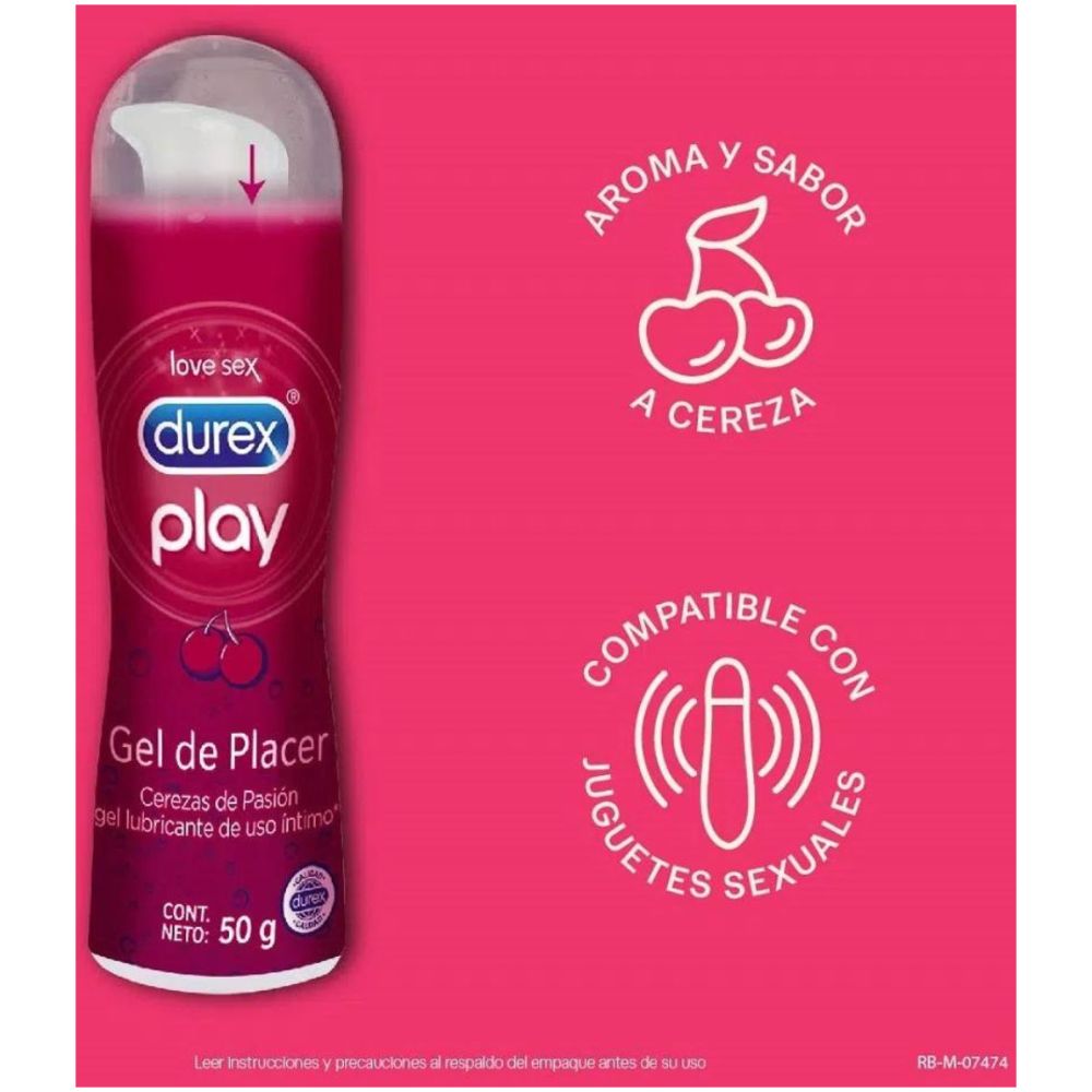 Durex Gel Lubricante Intimo Cerezas De Pasión Cherry 50g | Perfumeria Milagros