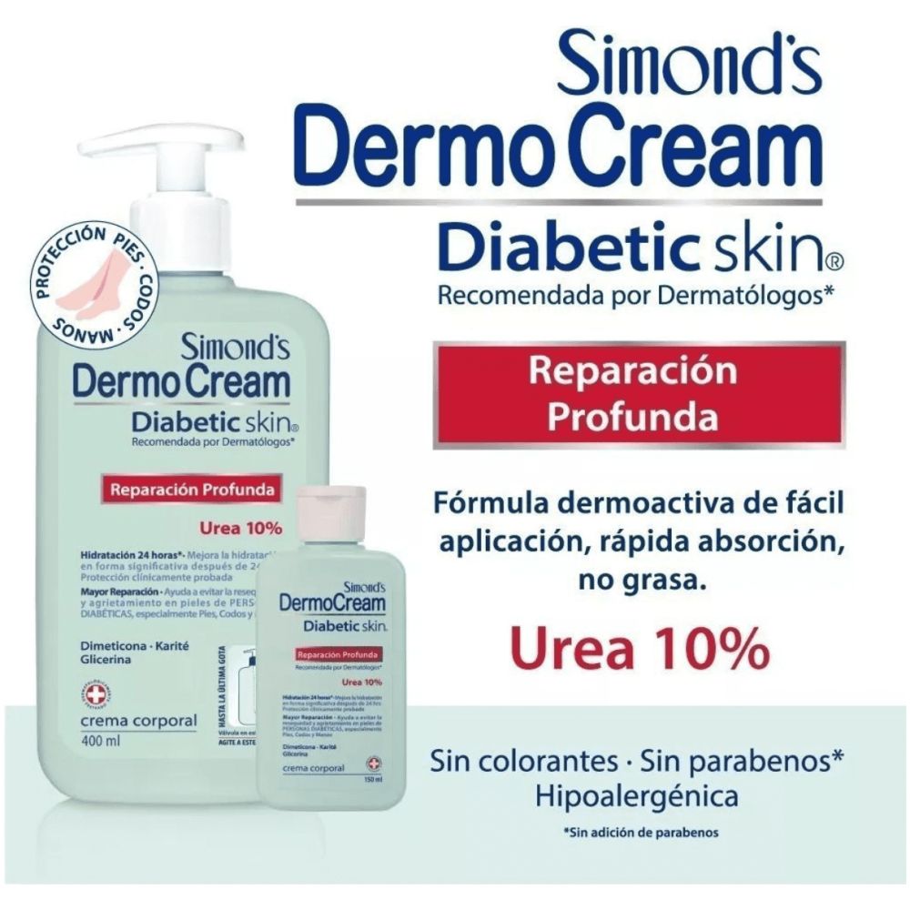Pack Simonds Dermocream Crema Diabetic Skin 400 + 150ml | Perfumeria ...