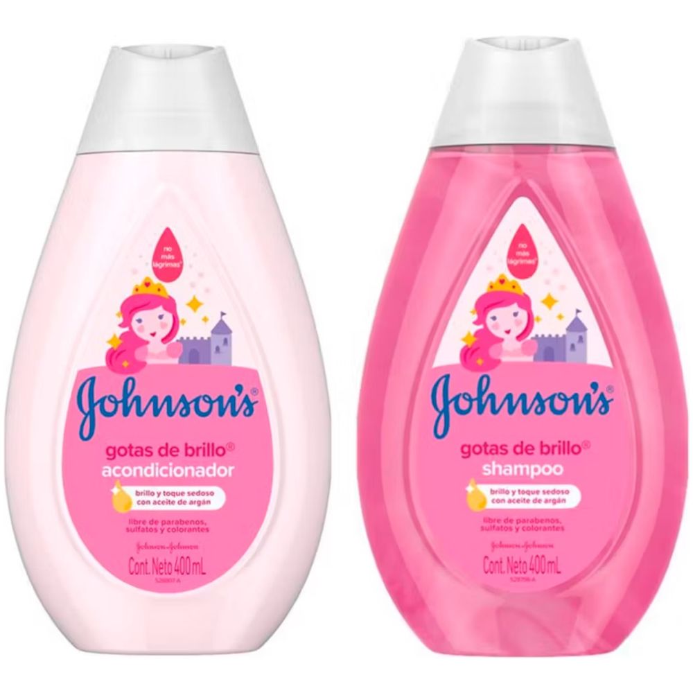 Shampoo Y Acondicionador Gotas De Brillo 400ml Cu Johnson's ...