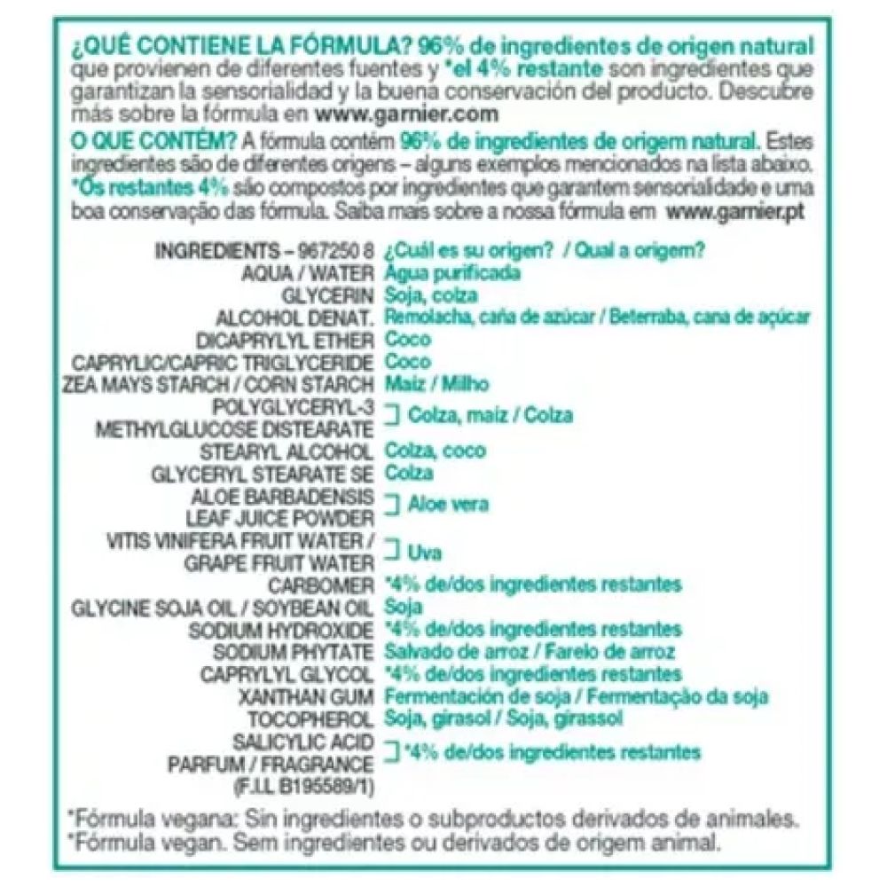 Garnier Skin Active Hidratante Aloe Vera Piel Normal A Mixta 50 Ml ...